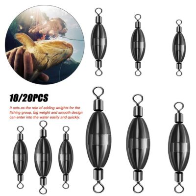 10/20pcs weight Lead Sinker Hook Connector Line Sinkers Sinker Fishing ...