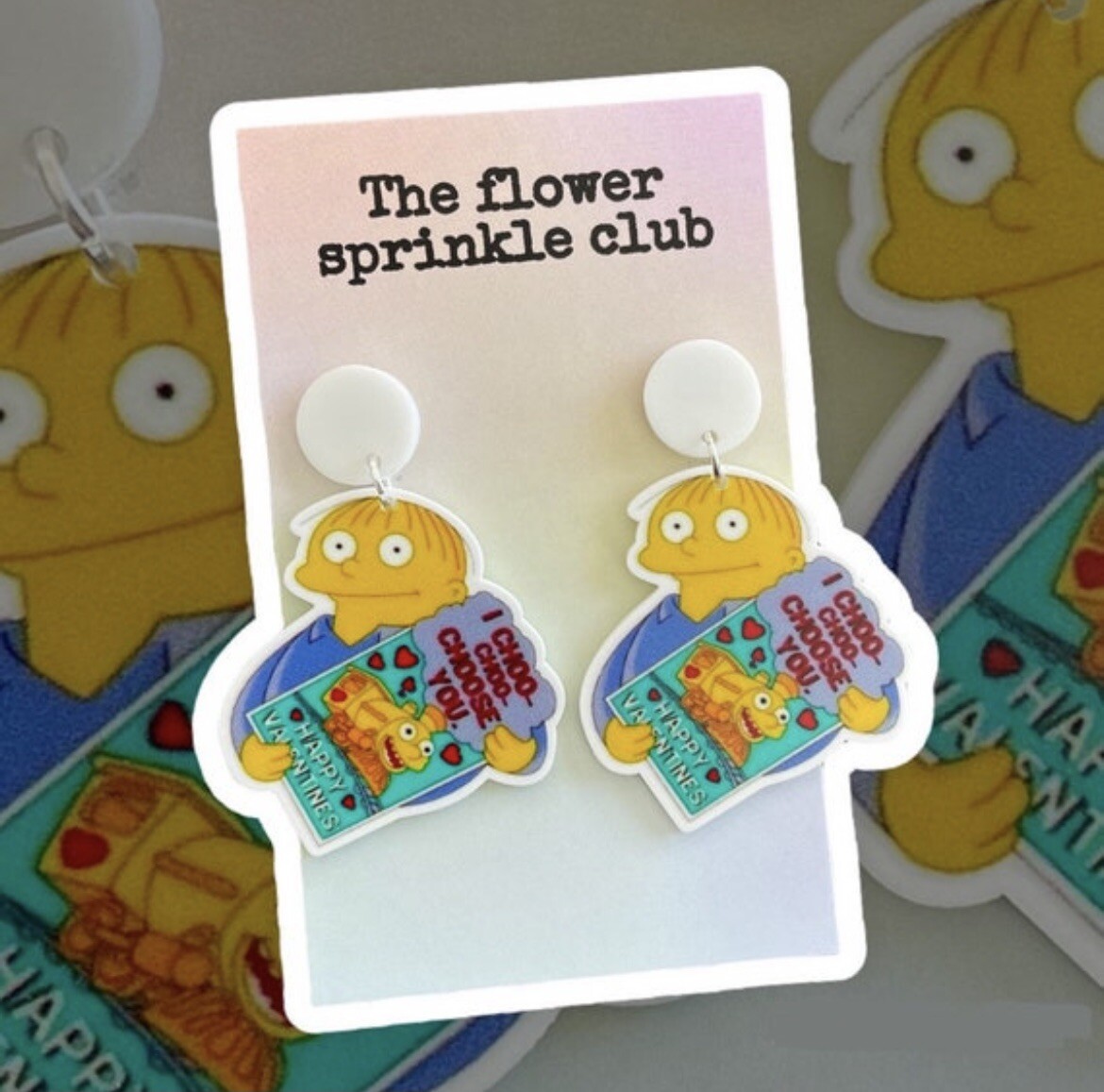 Ralph wiggum Valentines Day earrings | eBay