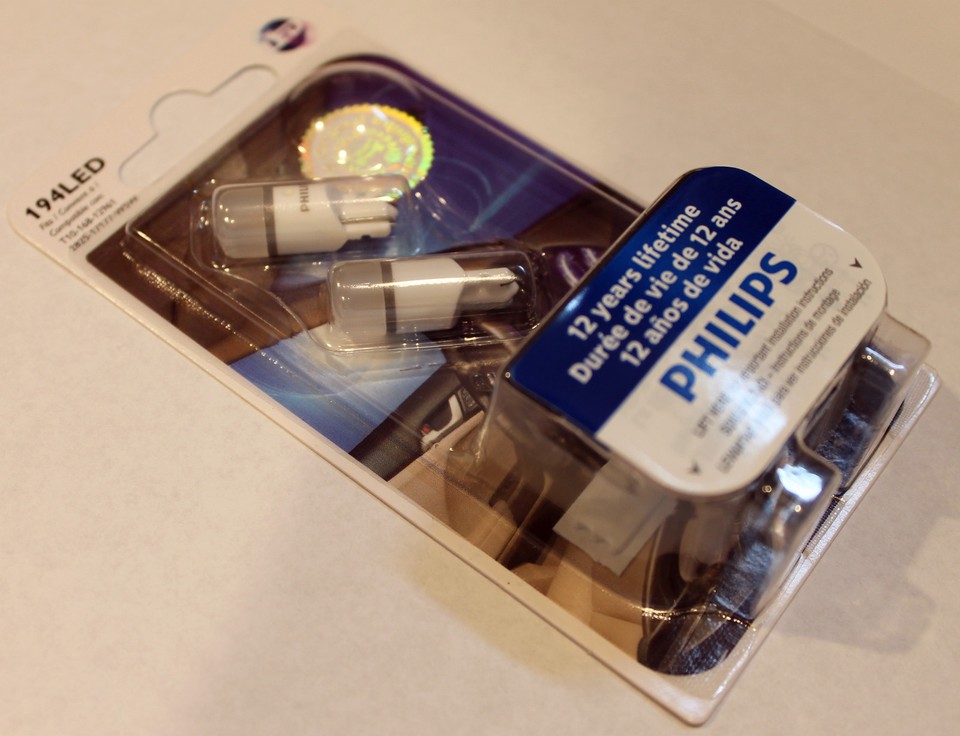 PHILIPS LED 194/168/T10/W5W 6000K X 2 SETS BULB INTERIOR LICENSE PLATE ...