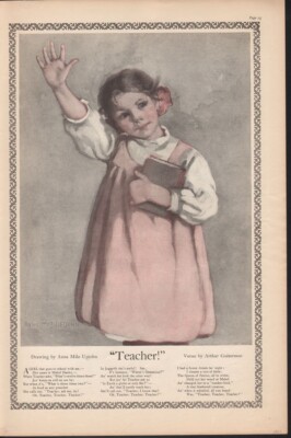 1911 TEACHER ANNA MILO UPJOHN HUR GUITERMAN DRAWING POEM STORY SCHOOL ...