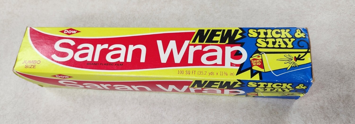 Saran Wrap 1980s by DOW Sealed NOS 100 sq. ft. New Stick & Stay Vintage ...