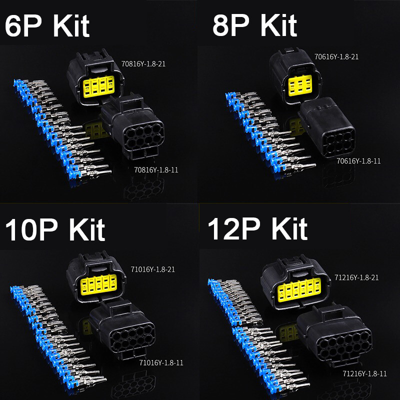 AMP Automotive Electrical Connector 1/2/3-12 Pin Waterproof Car Plug ...