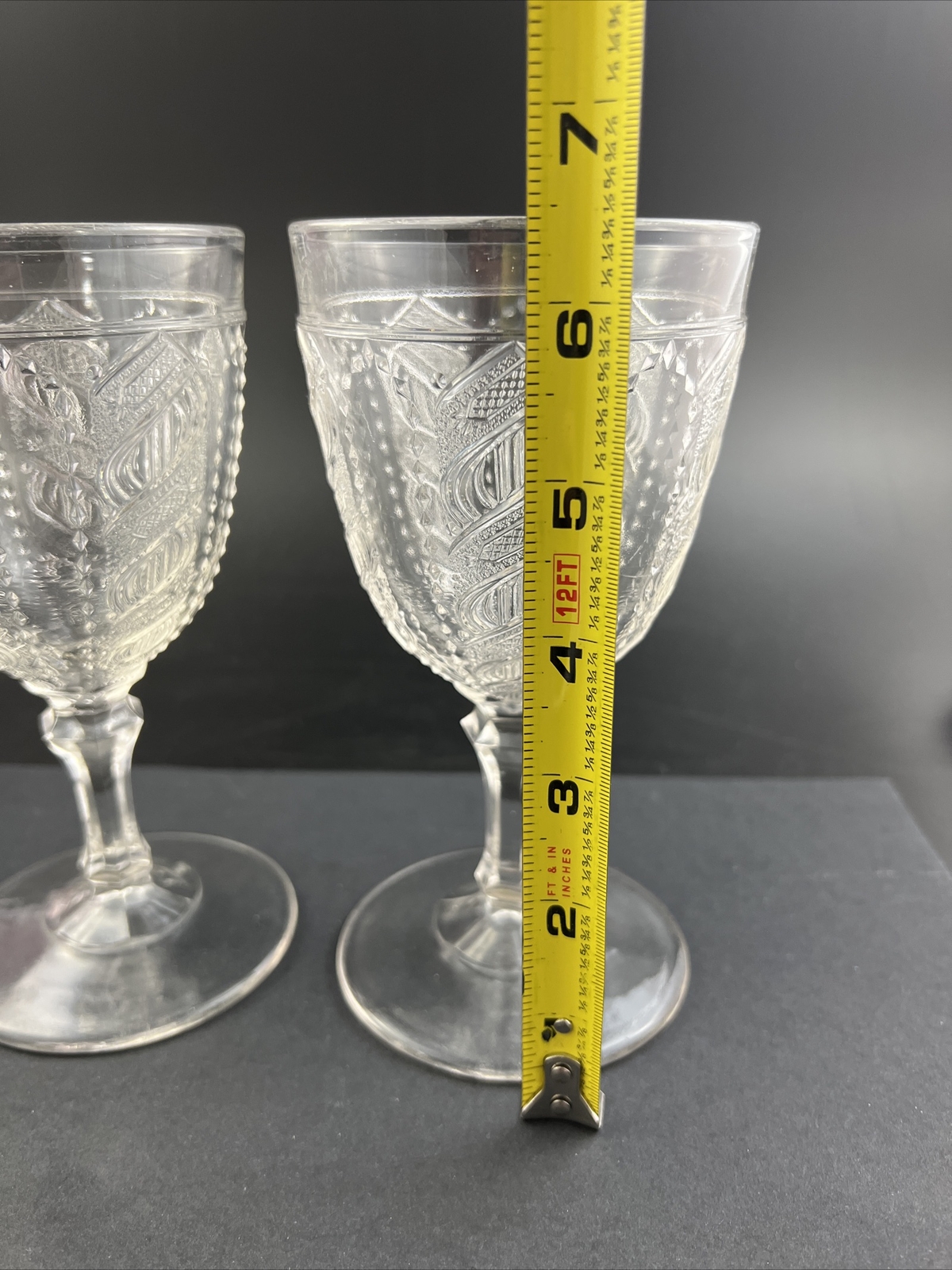 Set of 2 Antique EAPG Bryce Walker Glass COLOSSUS aka Lacey Spiral 6 1/ ...