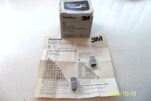 100-PK INSULATED GREY Electrical WIRE Spring CONNECTOR NEW 3M SCOTCHLOK ...