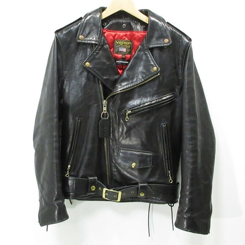 VANSON X JACKROSE Double Riders Leather Jacket 14110 0 03 Black Size 38 | eBay