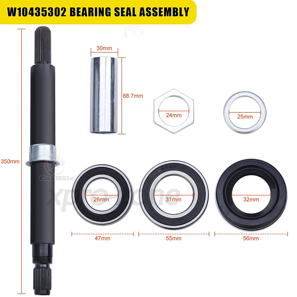 W10435302 W10447783 For Whirlpool Cabrio Bearing Seal Shaft Tool Shaft ...