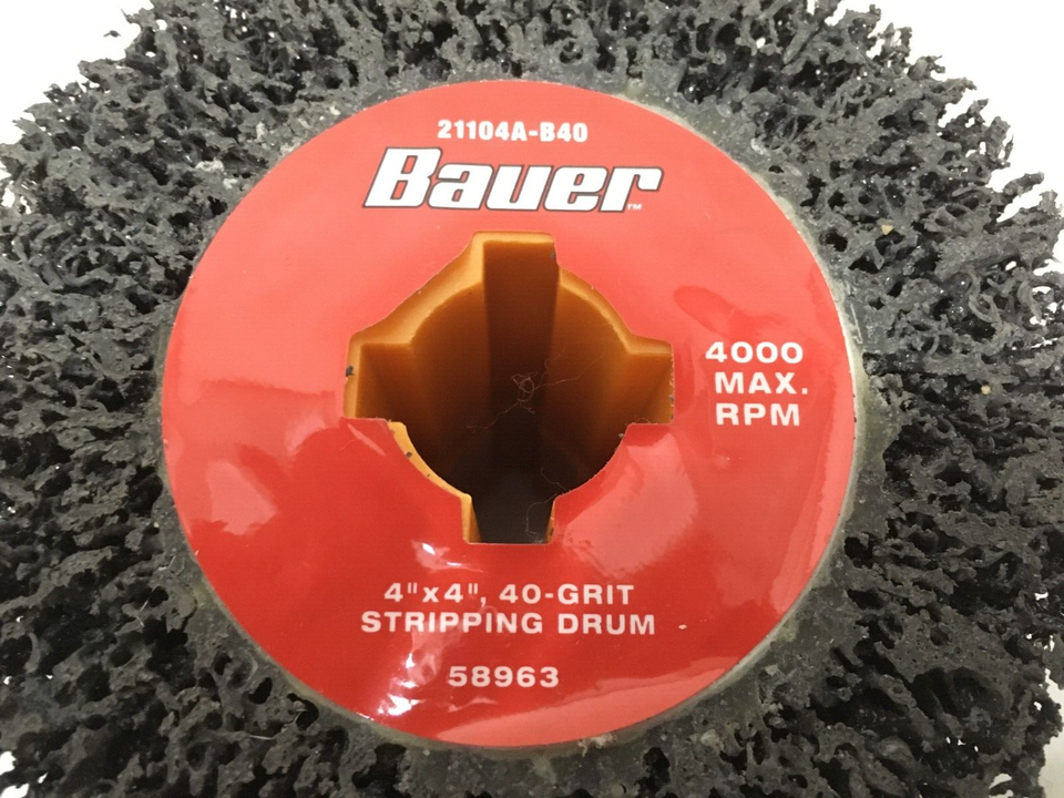 (1) NEW Bauer 40-Grit 4" x 4" x 3/4" Non-Woven Stripping Drum - 58963 ...