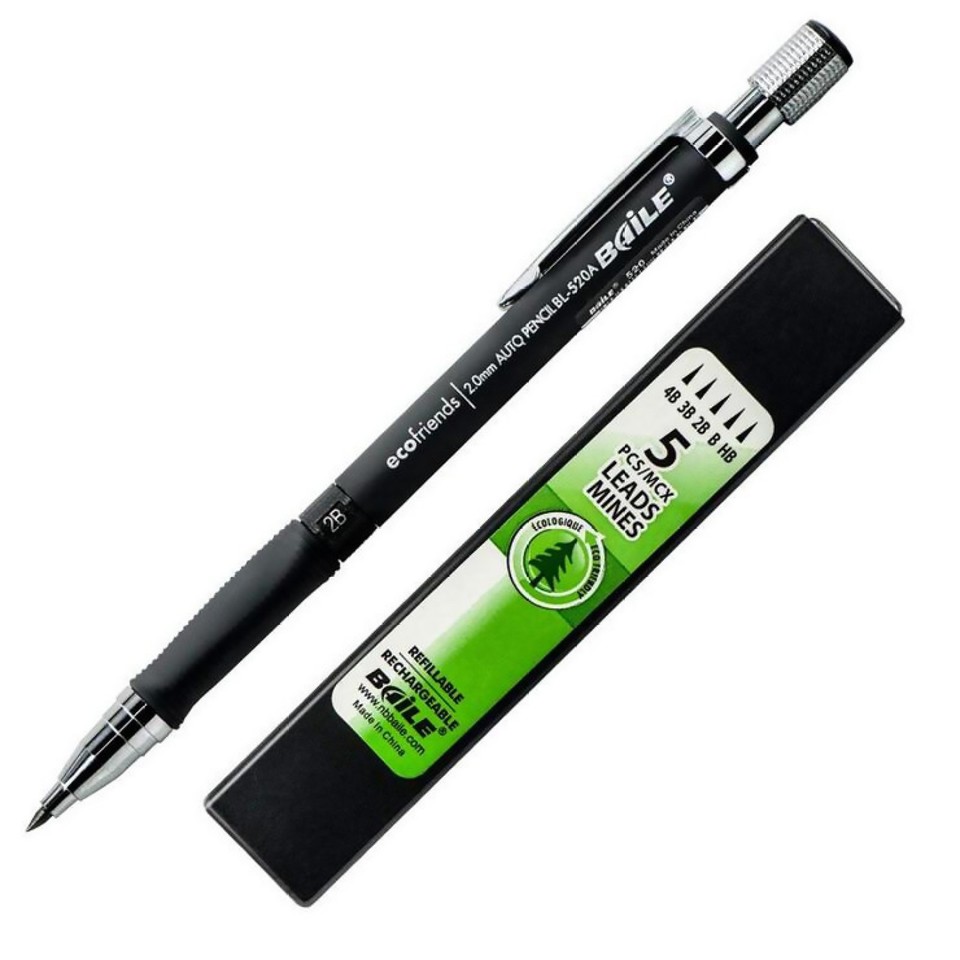 2B Lead Holder Automatic Mechanical Drawing Drafting Pencil 5 Lead ...