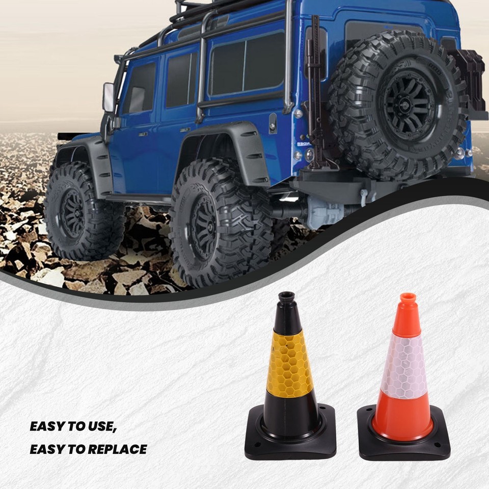 2PCS Simulation Road Cone Reflective Cone Model for 1/10 RC Crawler ...