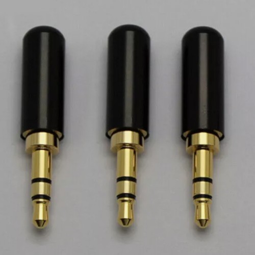 3Pcs 3.5mm Gold Plated Copper Male Stereo Mini Jack Plug Soldering ...