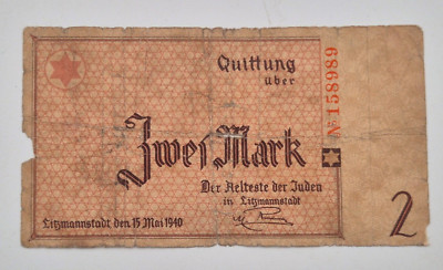 Poland WWII Litzmannstadt Lodz Ghetto, 2 MARK, 1940 BANKNOTE | eBay