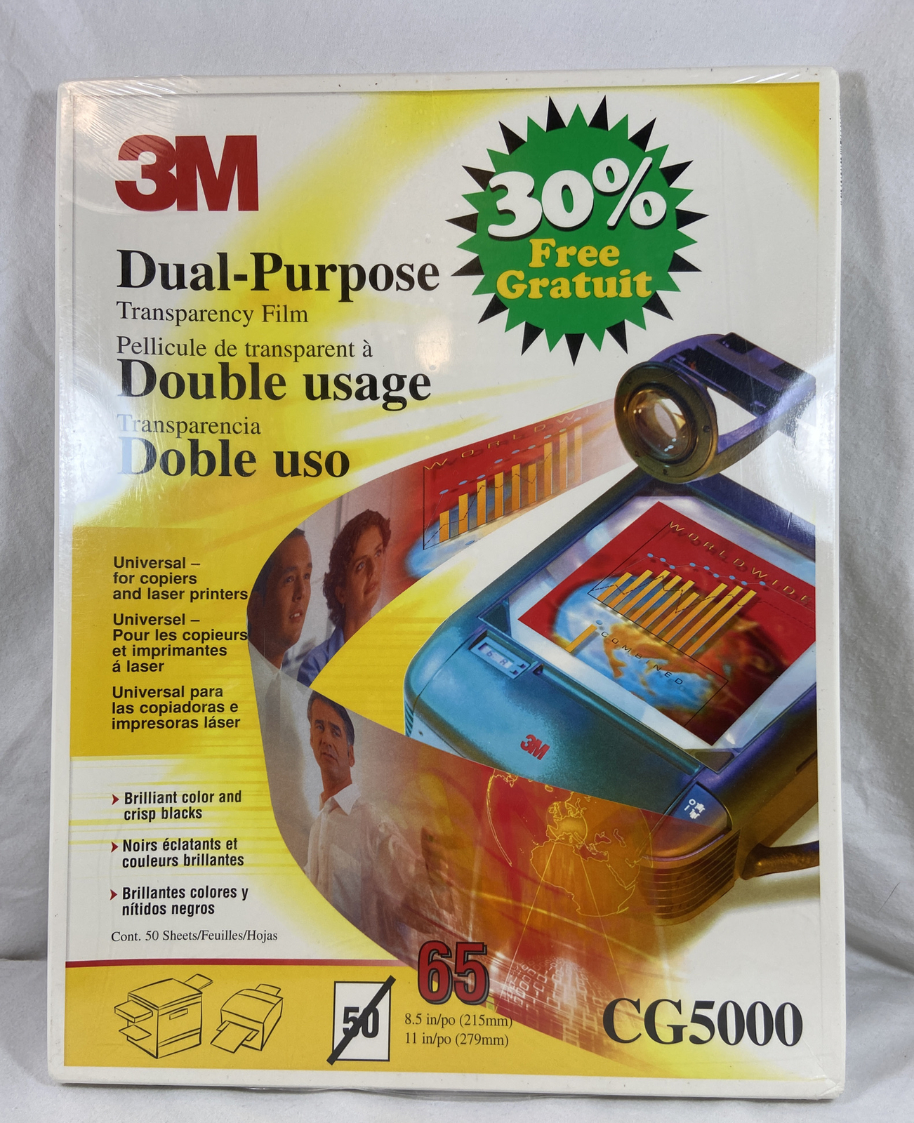 3M Transparency Film CG5000 For Copiers & Laser Printers – 65 Sheets ...