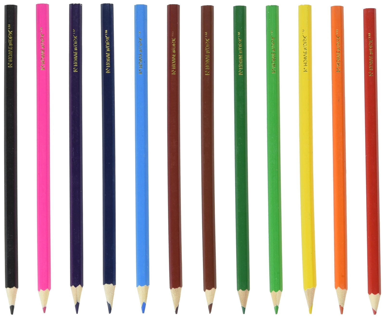 A+ Homework Colored Pencils, Assorted Colors, 12 Pack (UC1712) | eBay