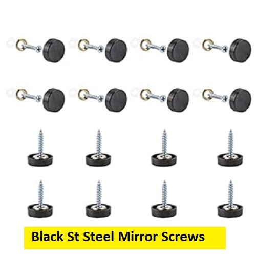 Mirror Screws With Black Stainless Steel Caps & Screws and Washers ...