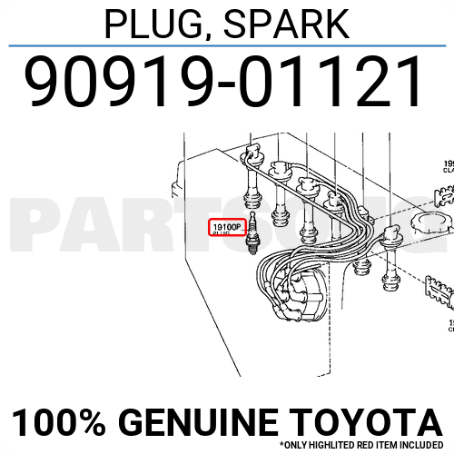 9091901121 Genuine Toyota PLUG, SPARK 90919-01121 | eBay