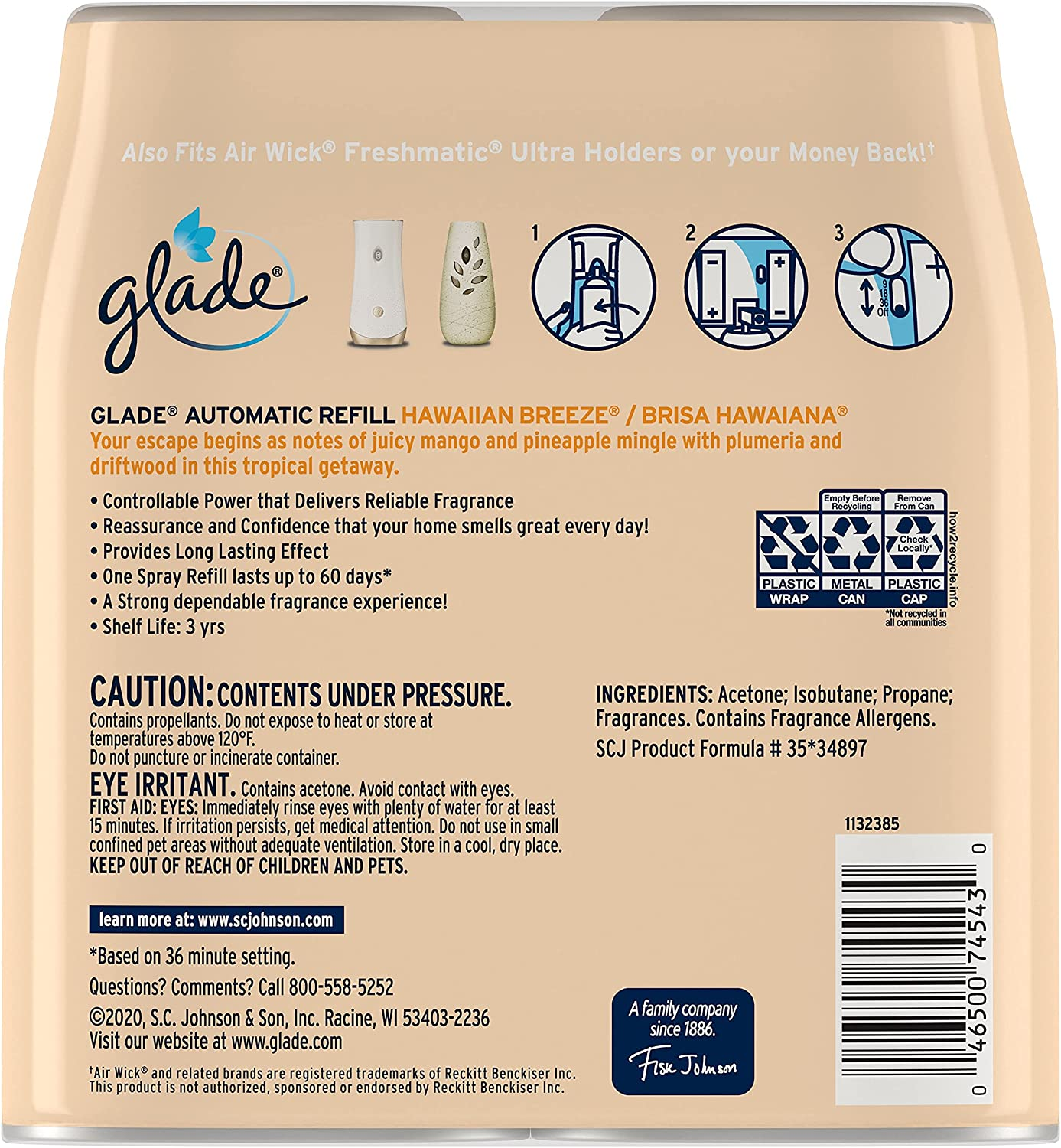 Glade Automatic Spray Refill, Air Freshener for Home and Bathroom ...