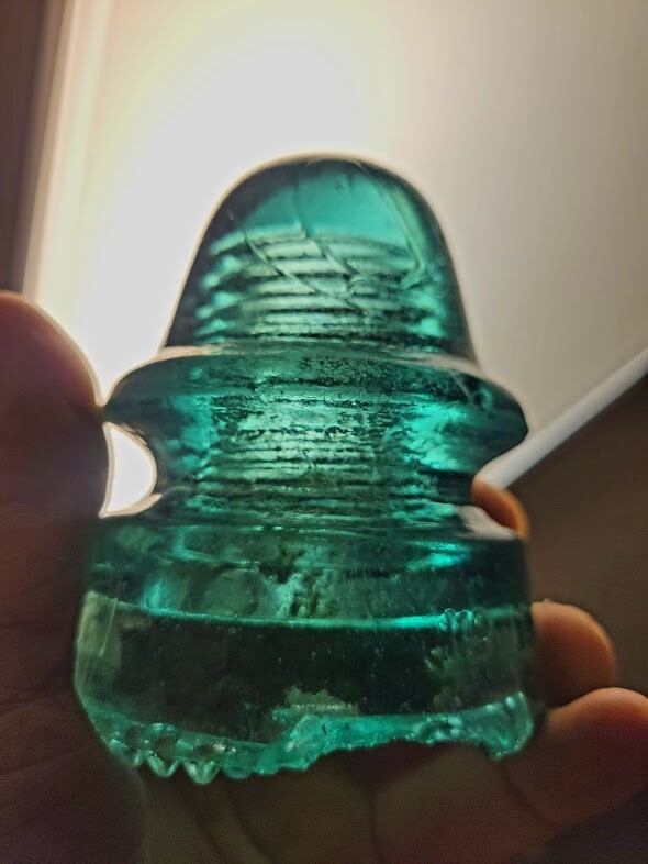 Vintage Hemingray 4” Glass Insulator No 19 Aqua Blue Green Chipped At ...