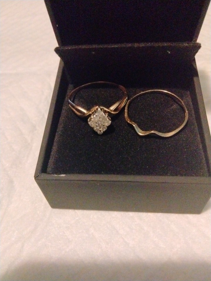 25k Gold Diamond Wedding Ring Set Size 8 | eBay