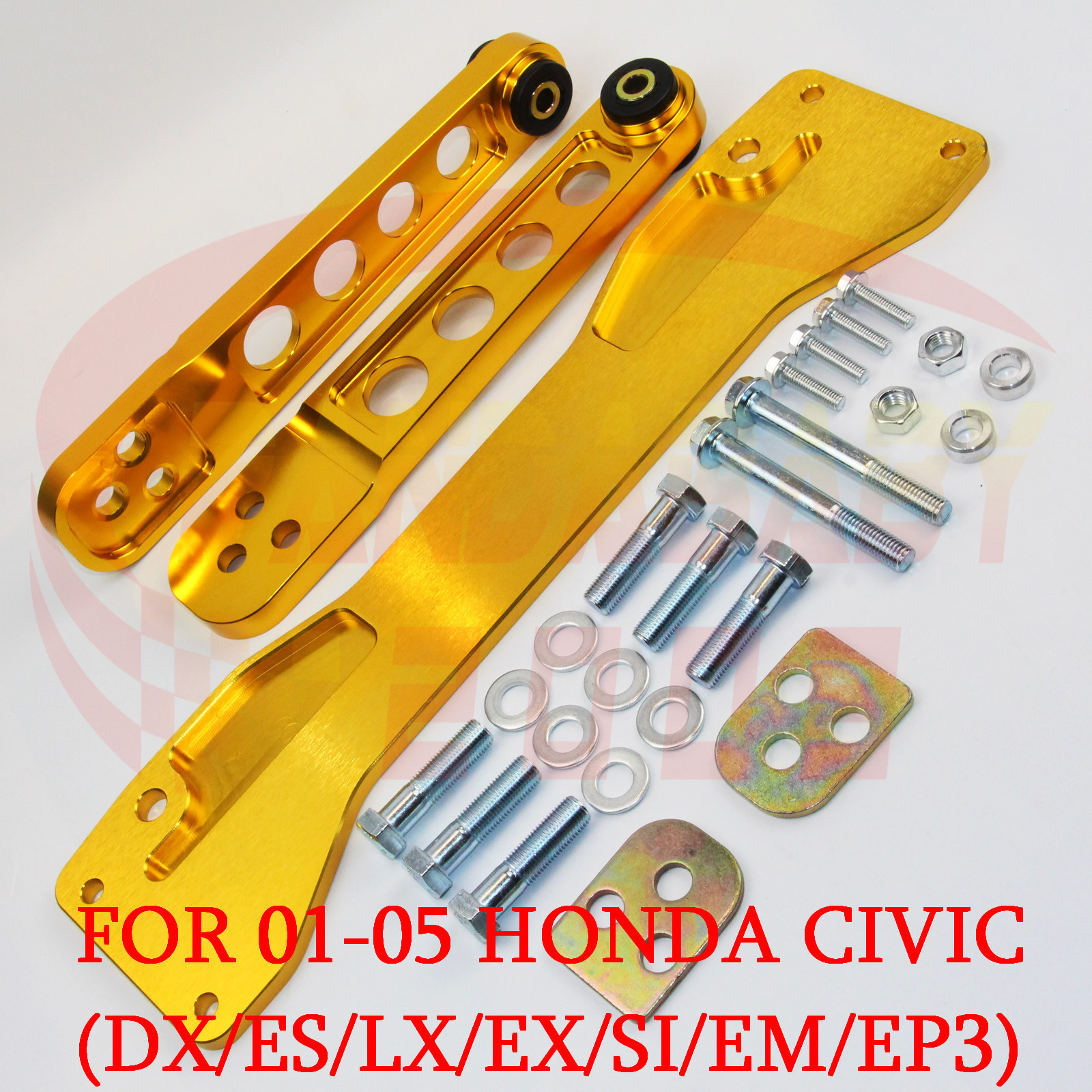Rear LOWER CONTROL ARM SUBFRAME BRACE KIT 01-05 HONDA CIVIC ES LX EX SI ...