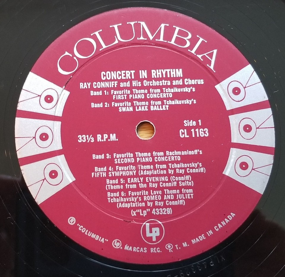 VINYL RECORD~33RPM~1958~RAY CONNIFF~CONCERT IN RHYTHM~CL1163~COLUMBIA ...