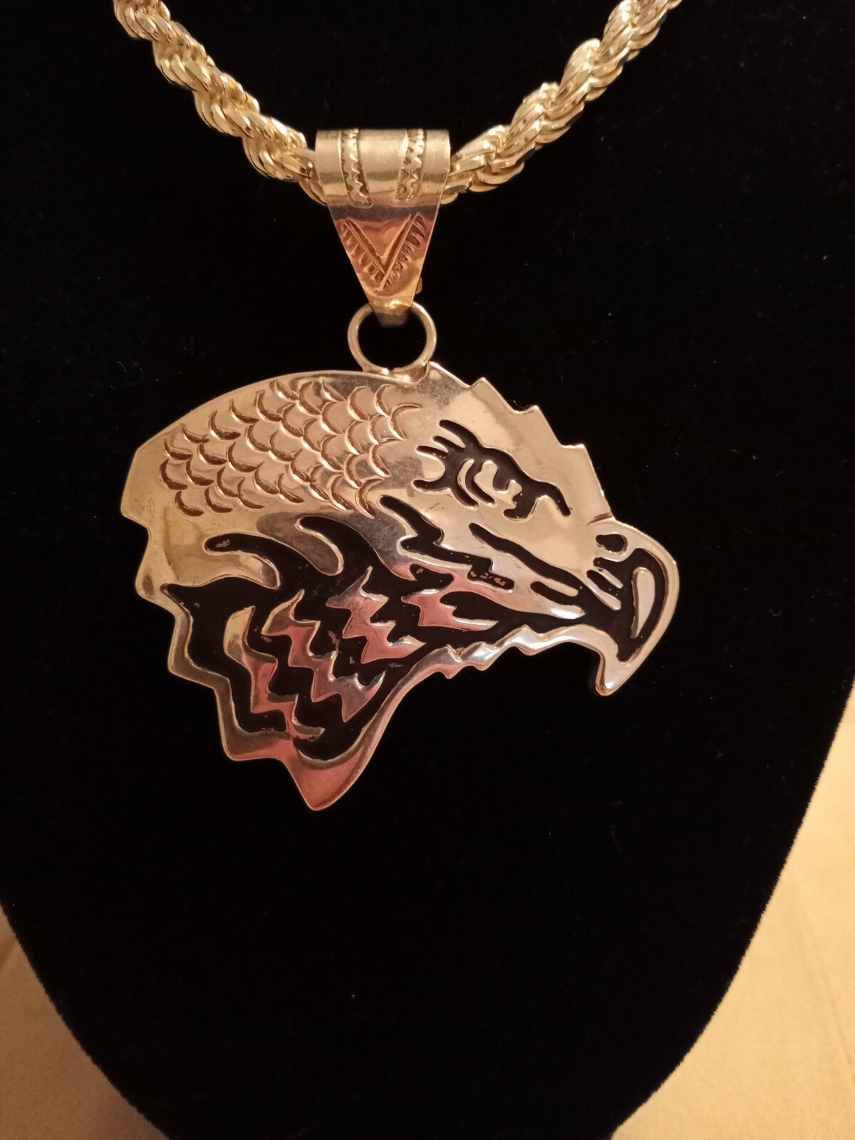 Sterling Silver 26" Chain X5.5cm width & Silver Eagle Pendant | eBay