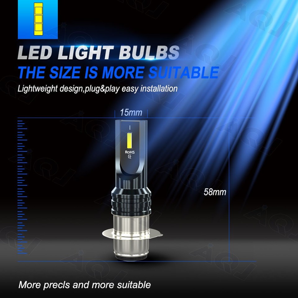 Super Bright LED Ice Blue Headlight Bulb Kit H6m For Yamaha Bruin 350 ...