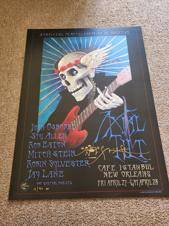 Stanley Mouse Signed Axial Tilt Poster Lot (6) JazzFest Grateful Dead ...