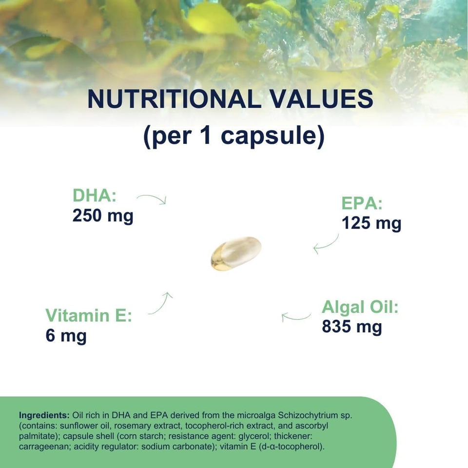 Omega 3 Vegan Veg - Omega3 Vegetale IFOS 5 Stelle E Vegan Society Da ...