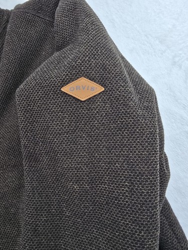 Orvis Classic Collection Men's XL Sherpa Lined Pullover Sweater Brown 1 ...