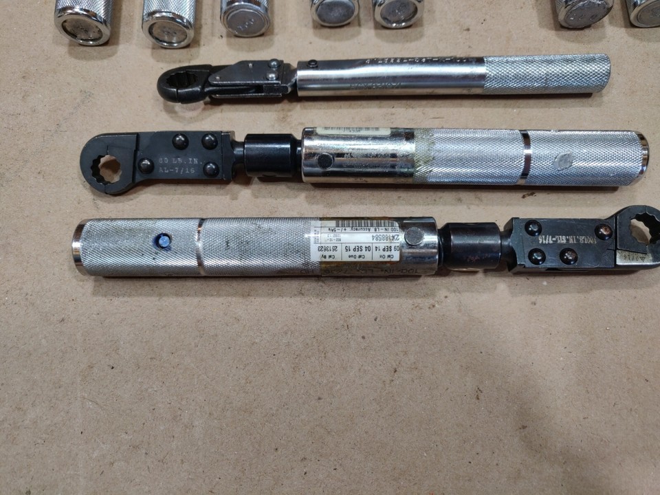 Lot Of 14, Ratcheting Flare Nut Torque Wrenches, Utica Tools, 100# | eBay