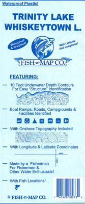Trinity Lake / Whiskeytown Lake Fishing Map | eBay