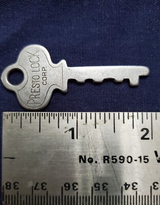 Vintage Old Long Flat Stamped Steel Presto Lock Corp Trunk Steamer ...