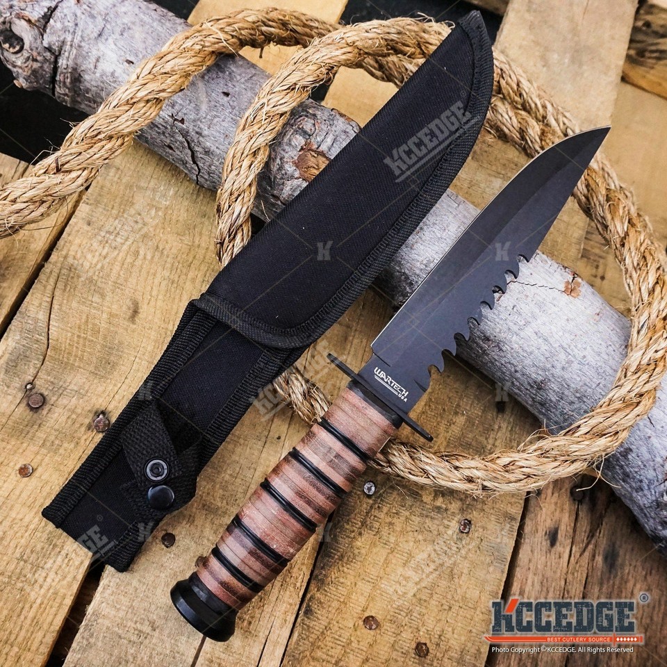 12" MILITARY USMC Tactical Fixed Blade Hunting Knife w/ Comfortable ...