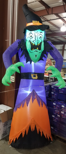 8 ft Motion Activated Laughing Witch inflatable Yard Halloween ...