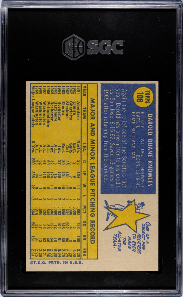 1970 Topps - #106 Darold Knowles for sale online | eBay