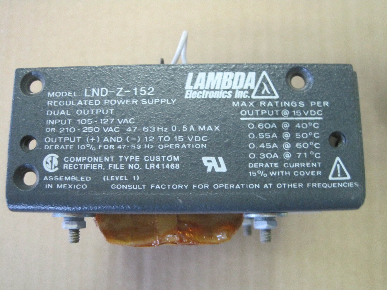 Lambda Electronics Inc. Model LND-Z-152 Regulated Power Supply - used | eBay
