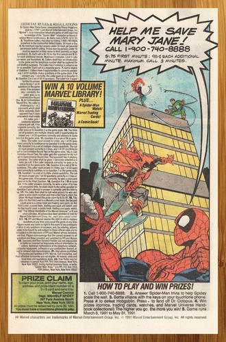 1991 Marvel Comics Spider-Man Contest Print Ad/Poster Hobgoblin Doc Ock ...