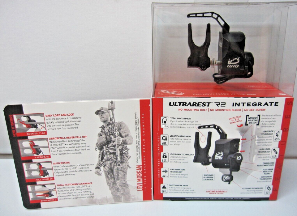 QAD Ultrarest R2 Integrate Arrow Rest Full Arrow Containment New, RH w ...