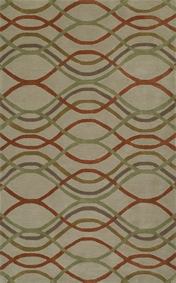 Beige Geometric Hand Made Curves Swirls Angles Area Rug SO43 - Aprx 9 ...