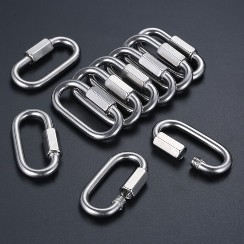 1Pc 6mm 304 Stainless Steel Climbing Gear Carabiner D Shape Quick Link ...