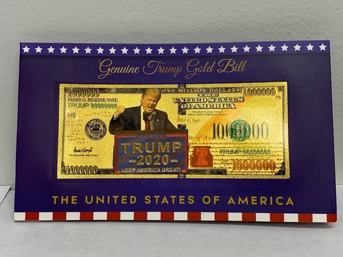 Gold Banknote Trump 1 Million 2020 US dollar Money With COA printed on ...