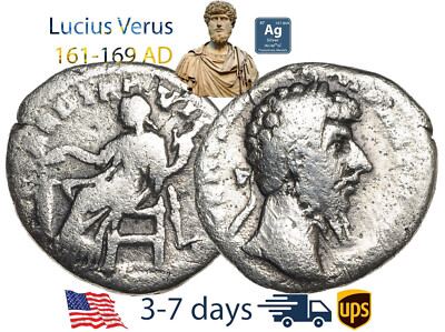 Ancient Roman Empire Coin Silver Denarius LUCIUS VERUS 161-169 ...