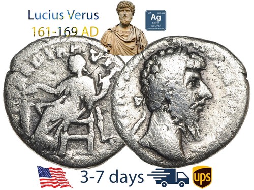 Ancient Roman Empire Coin Silver Denarius LUCIUS VERUS 161-169 ...