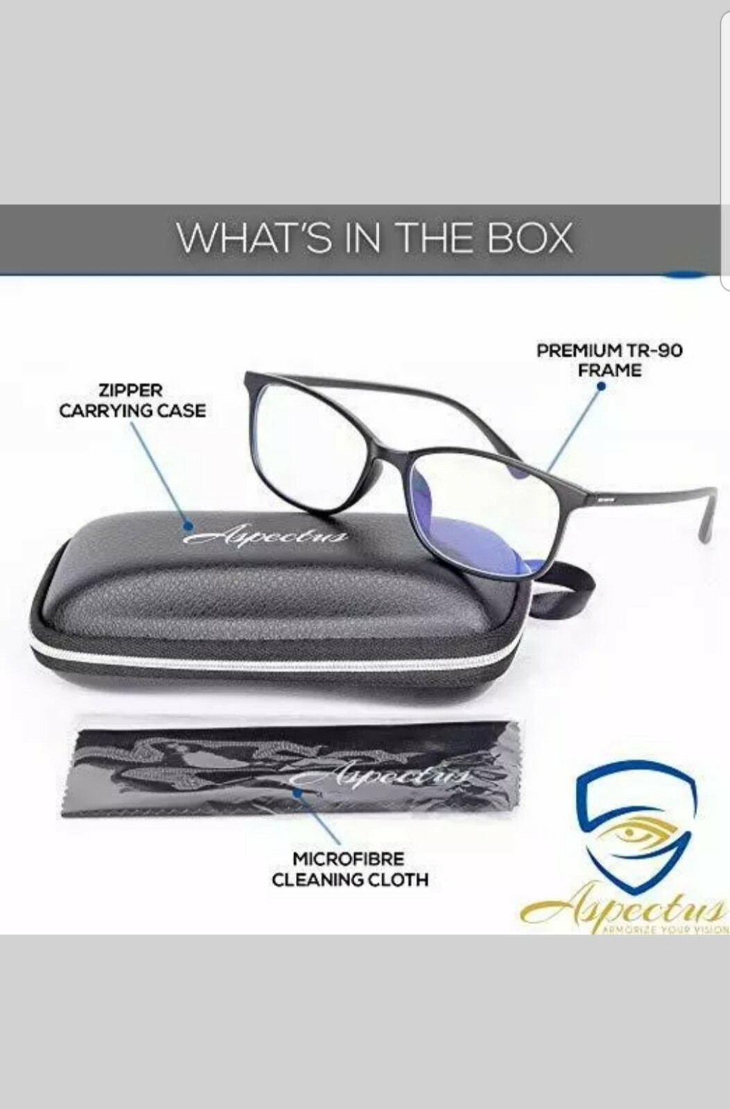 Aspectus Blue Light Blocking Glasses for Computer Use | Anti Eyestrain ...
