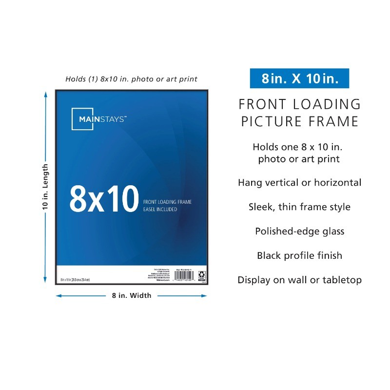 (6 pack) Mainstays 8x10 Front Loading Basic Tabletop Picture Frame ...