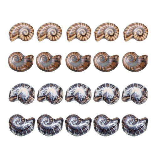 20 Pcs 8mm Sea Snail Shell Porcelain Beads, Coffee/Blue Brown | eBay