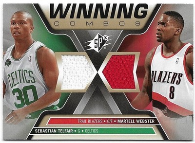 2006-07 SPx Winning Combos Sebastian Telfair Martell Webster Jersey ...