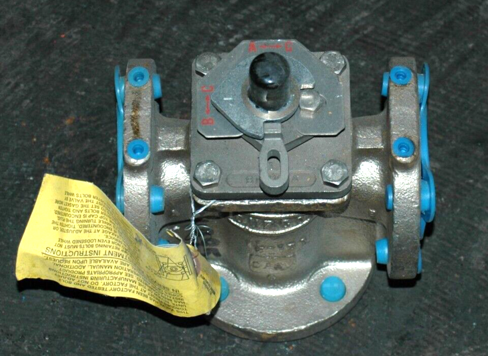 VALVE, 3-WAY 1-1/2" DURCO MODEL MG-411-1 D4/D4 316SS BO, 316SS PLUG WI ...