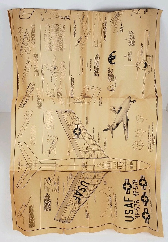 Vintage Top Flite F-86D Sabre Jet Model Airplane Kit Box Misc Parts ...