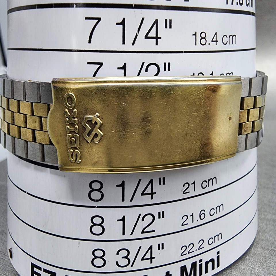 Seiko SQ Watch Men 35mm Cream Dial Two Tone Daydate Round 7123-8439 New ...